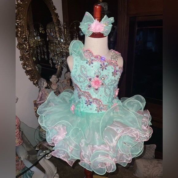 Dresses | New 3t Beautiful Pink And Mint Green Jewels Pageant Dress ...